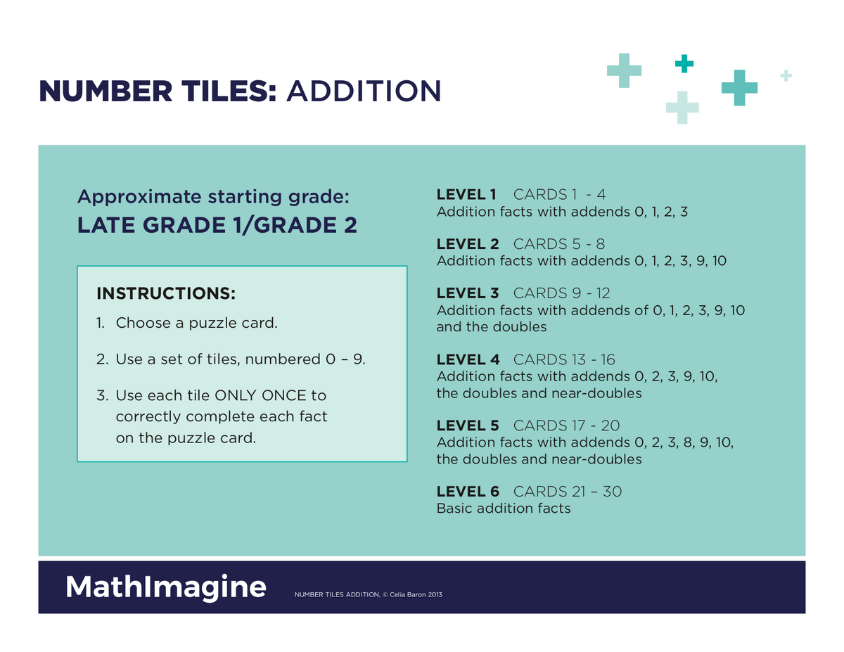 Addition - Number Tiles – The MathImagine Foundation