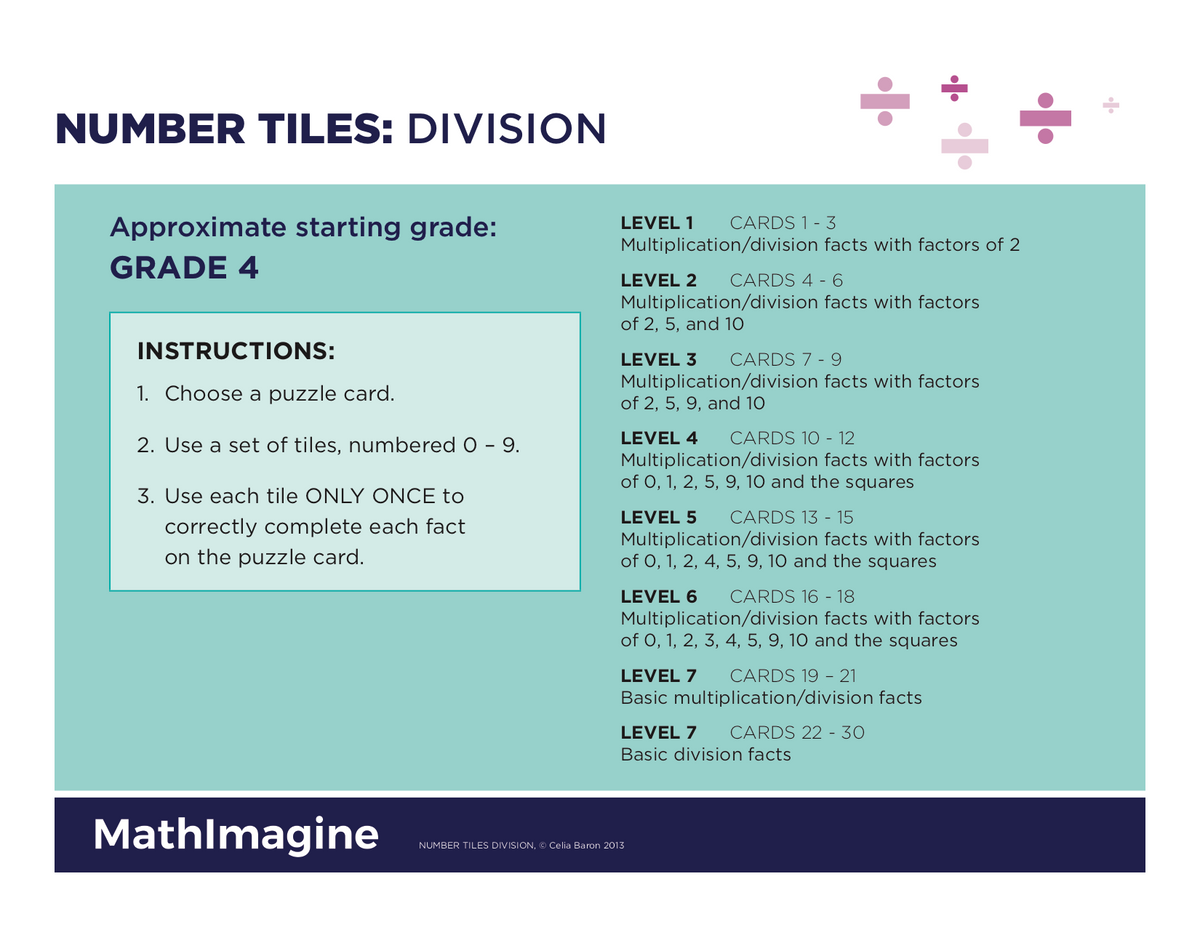 Division - Number Tiles – The MathImagine Foundation